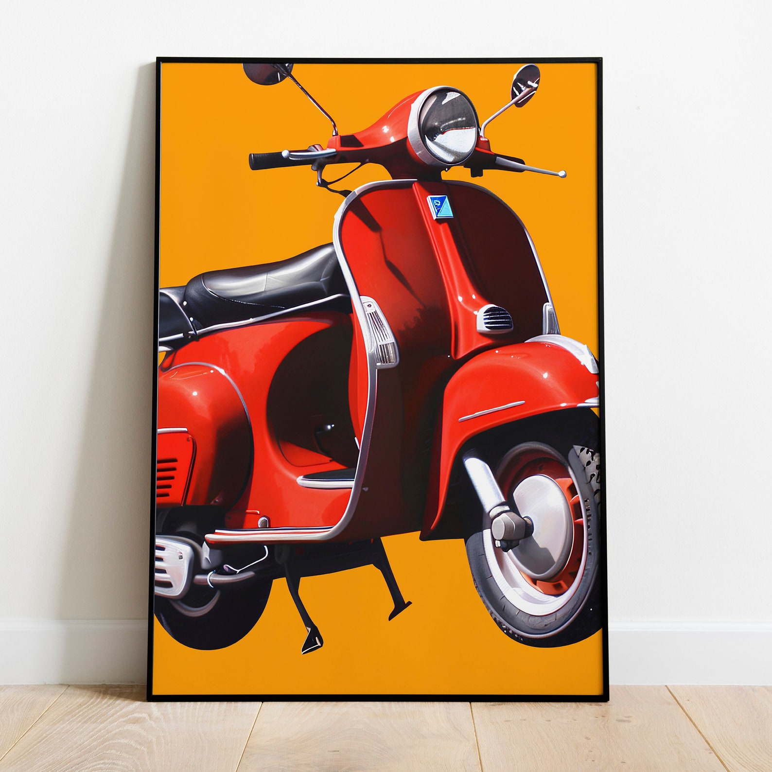 Retro Red Scooter Wall Art Print, Digital Download, Printable ...