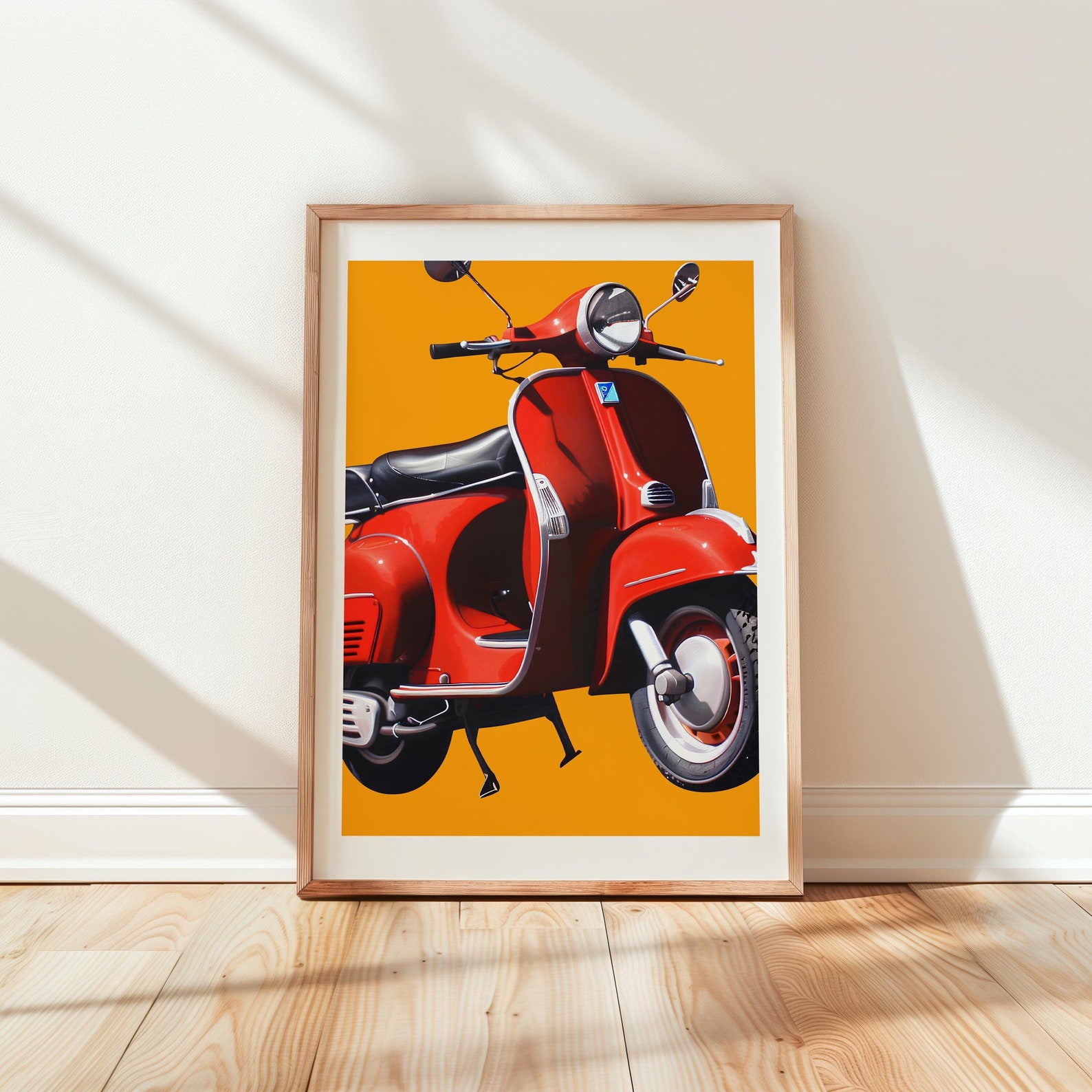 Retro Red Scooter Wall Art Print, Digital Download, Printable ...