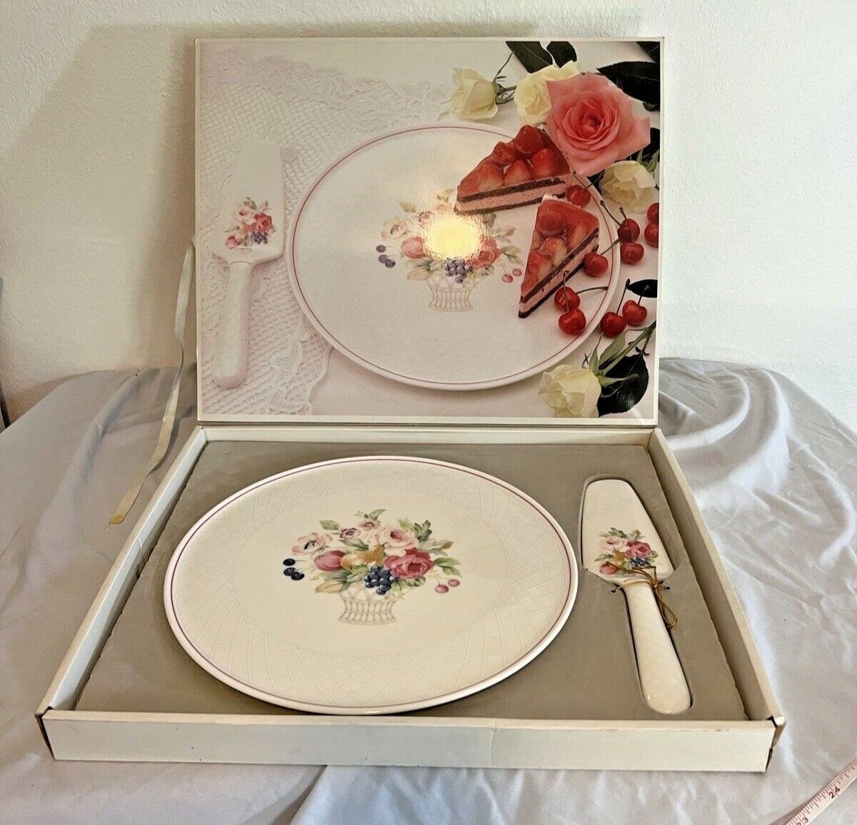 Mikasa Bone China - English Bouquet Cake Plate & Server Set With Box - Etsy