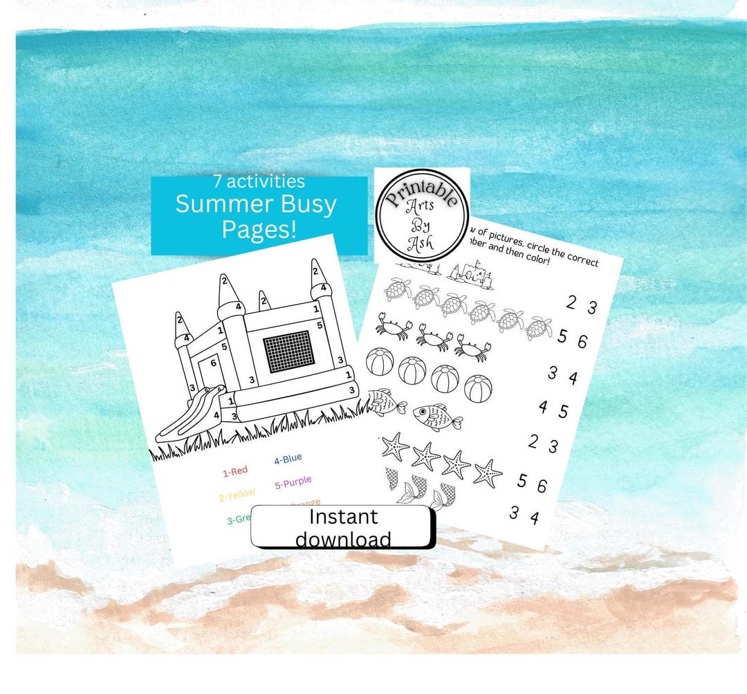 Summer Play Busy Worksheets, Instant Download, Toddler Worksheets ...