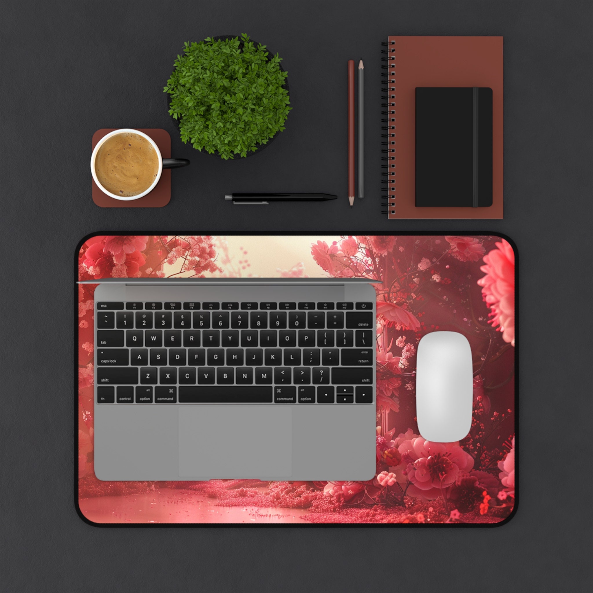 Aesthetic Desk Mat, Floral Collage, Desk Mat, Cute Desk Mat, Keyboard ...