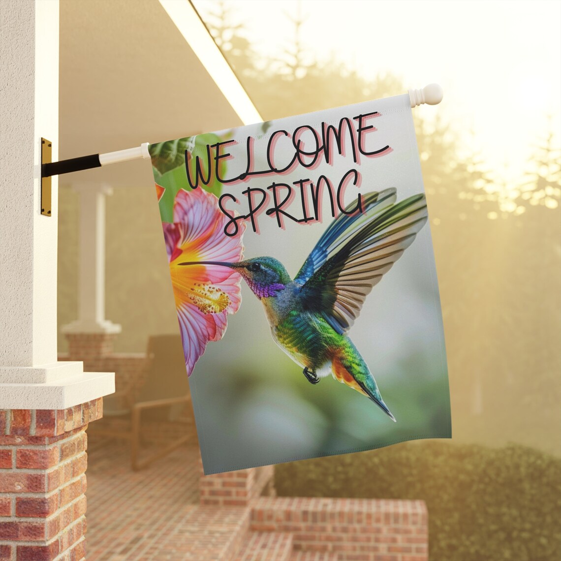 Welcome Spring Hummingbird garden & House Banner - Etsy