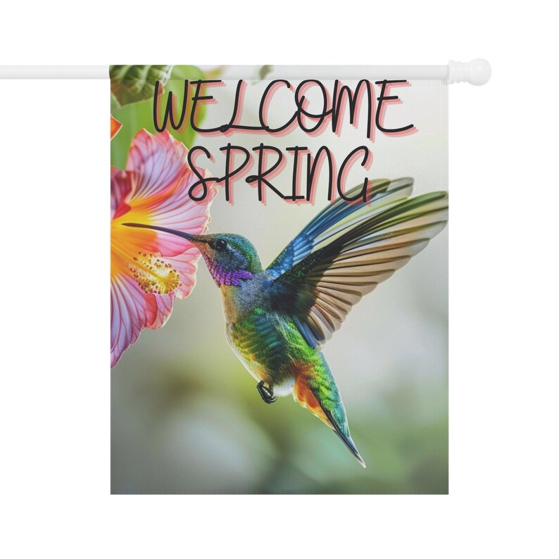 Welcome Spring Hummingbird garden & House Banner - Etsy