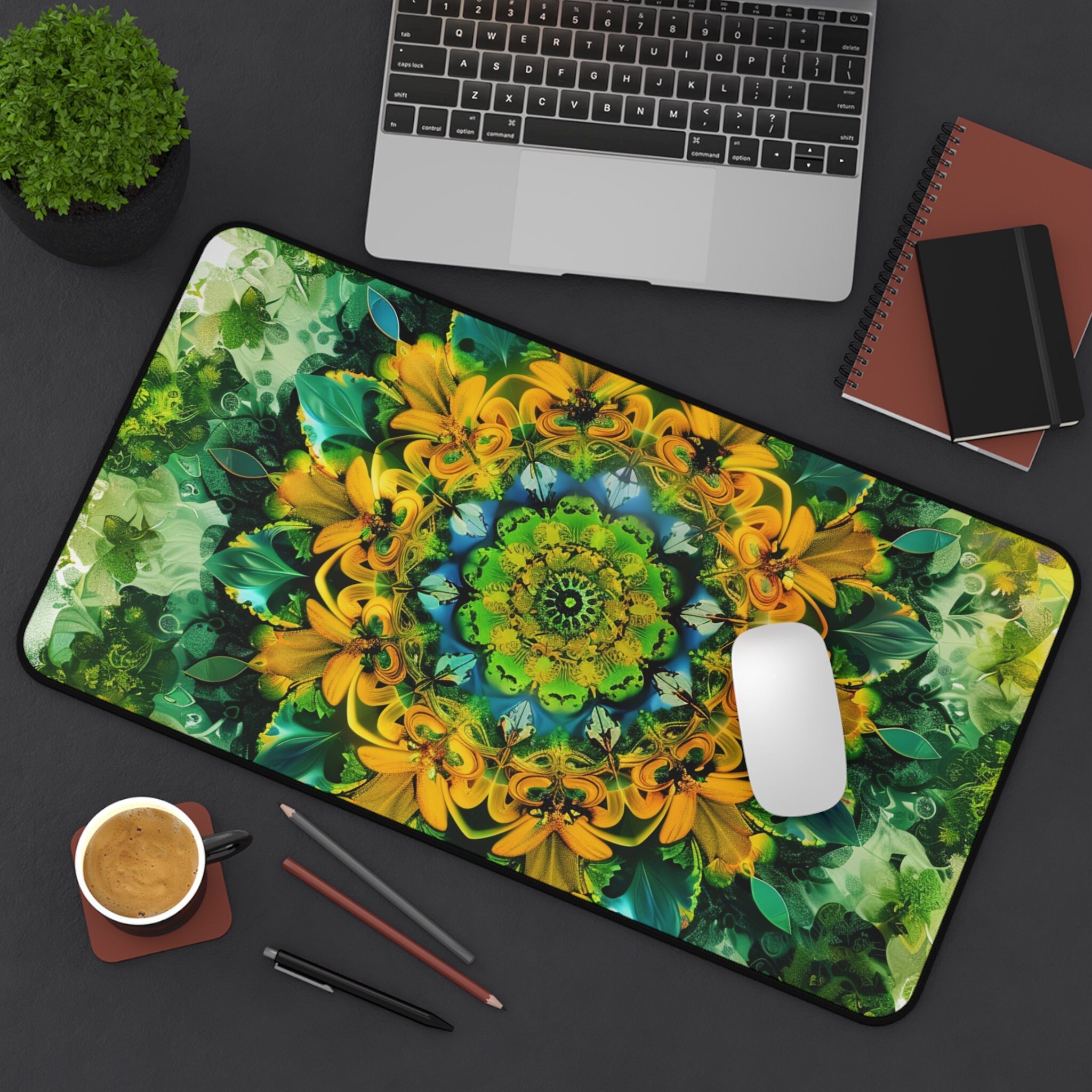Cottagecore, Aesthetic, Floral Collage, Desk Mat, Large Desk Mat, Cute ...