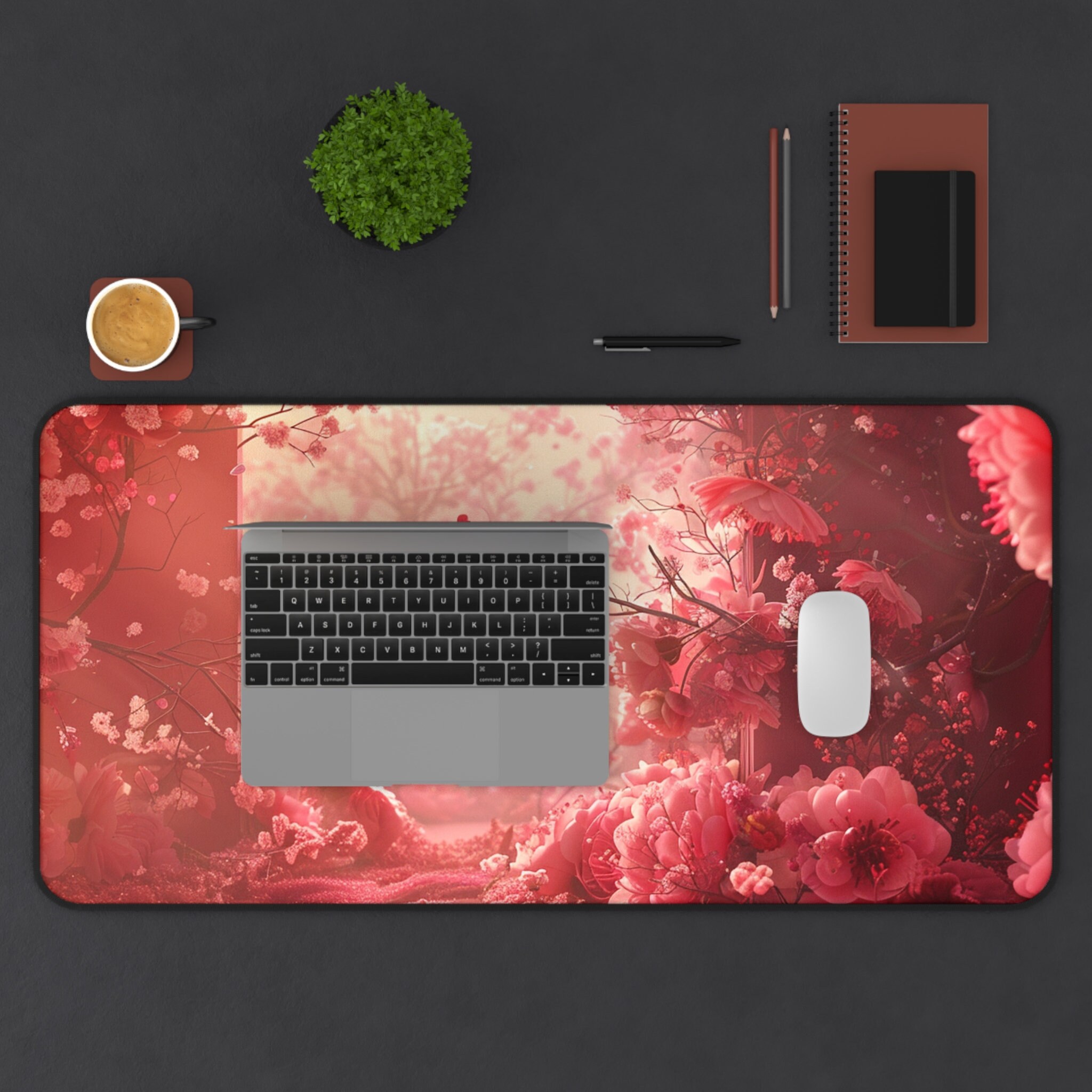 Aesthetic Desk Mat, Floral Collage, Desk Mat, Cute Desk Mat, Keyboard ...