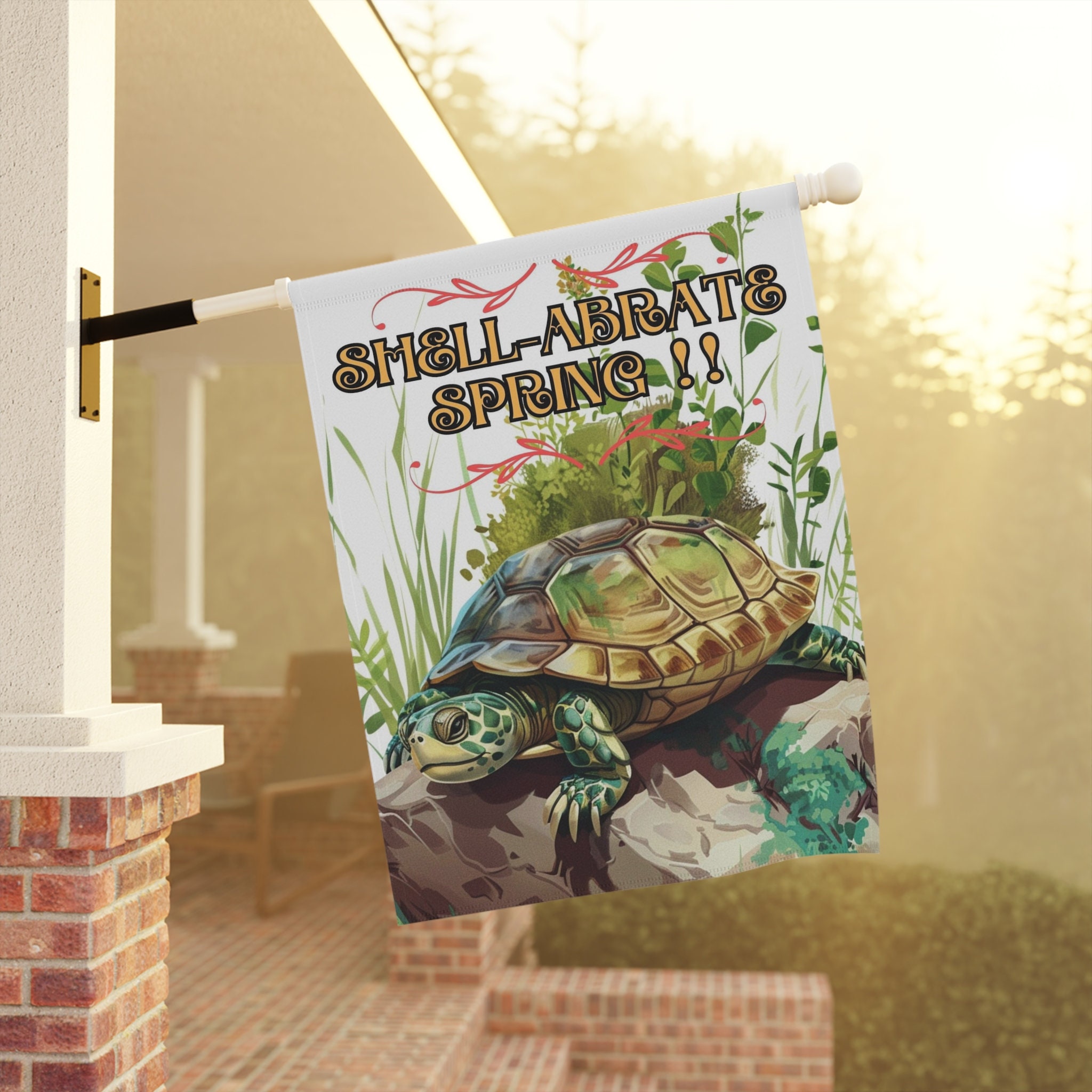 Shell-abrate Spring Turtle Garden & House Banner - Etsy
