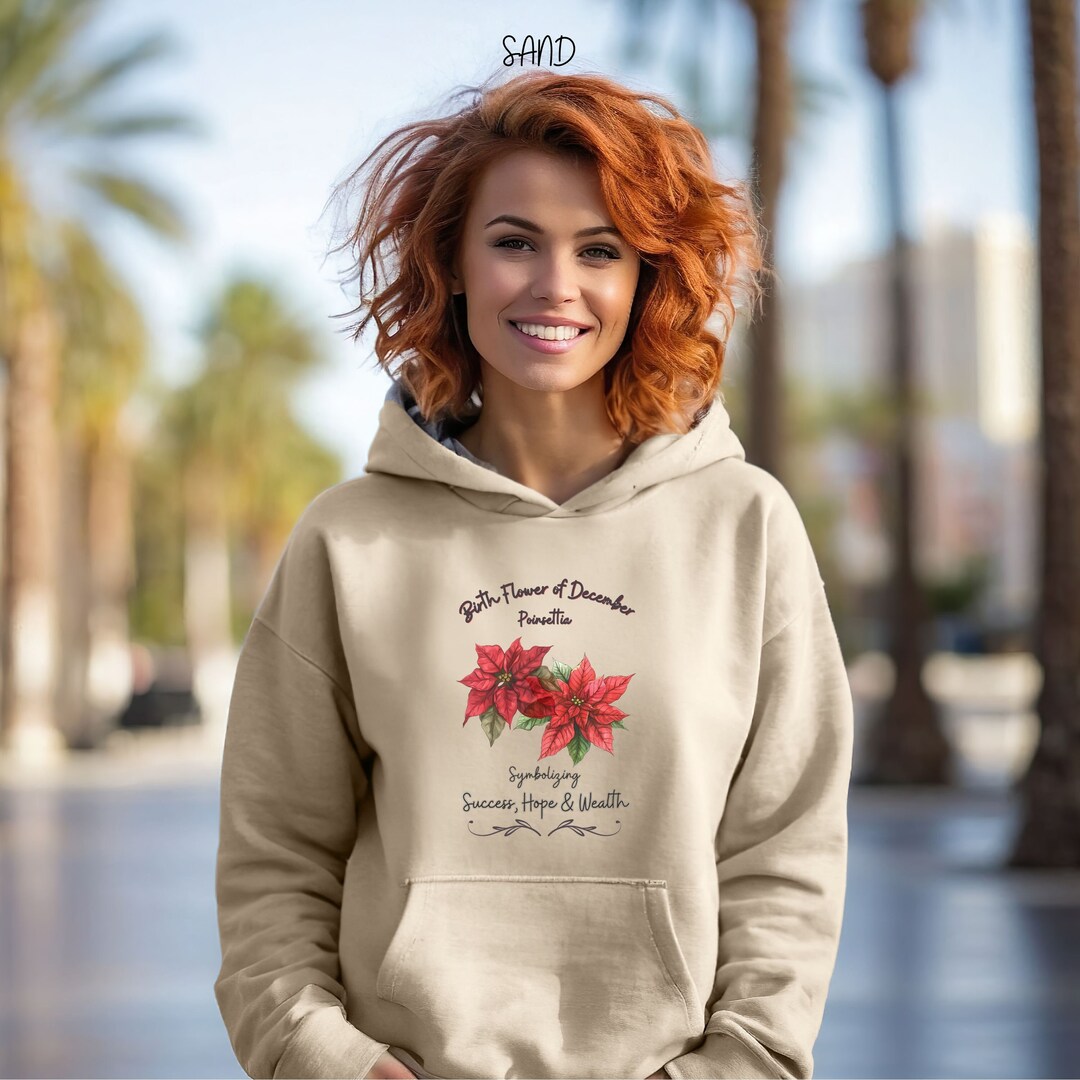 Custom December Birth Flower Hoodie, Birth Month Flower Hoodie, Pressed ...