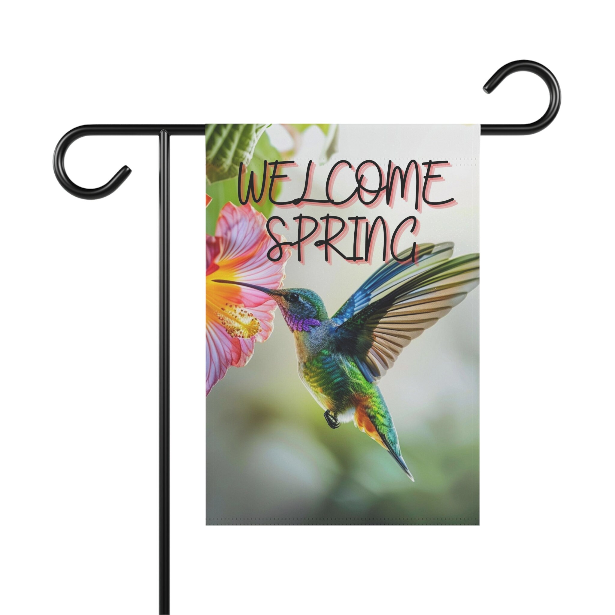 Welcome Spring Hummingbird garden & House Banner - Etsy
