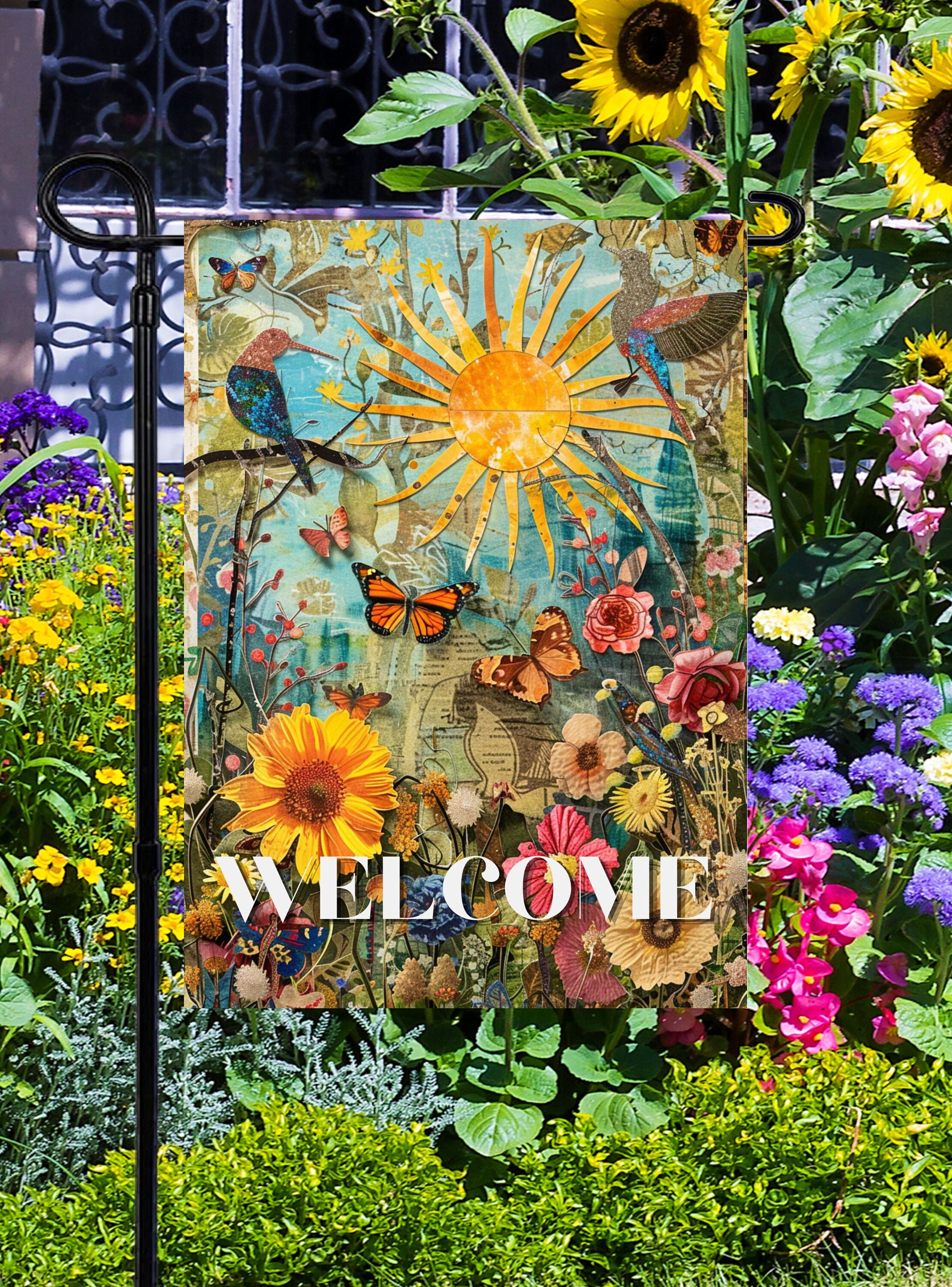 Sunny Welcome Garden & House Banner - Etsy
