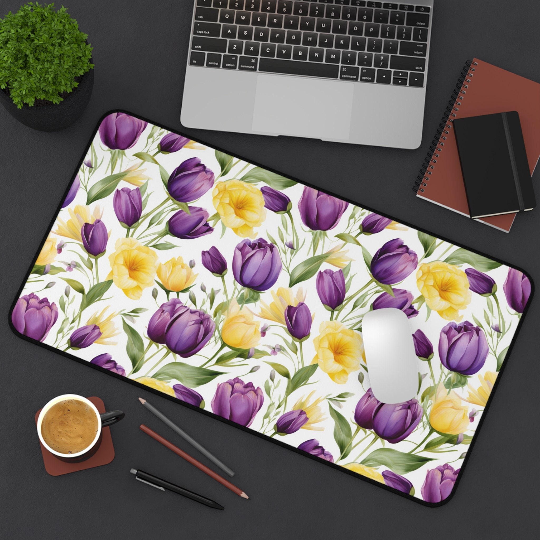 Aesthetic Floral Desk Mat, Cottagecore Large Desk Mat, Cute Desk Mat ...