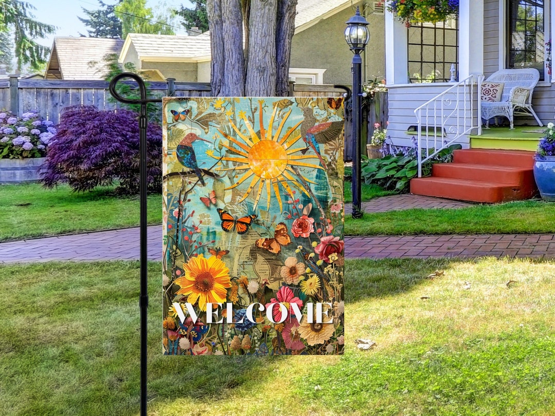 Sunny Welcome Garden & House Banner - Etsy