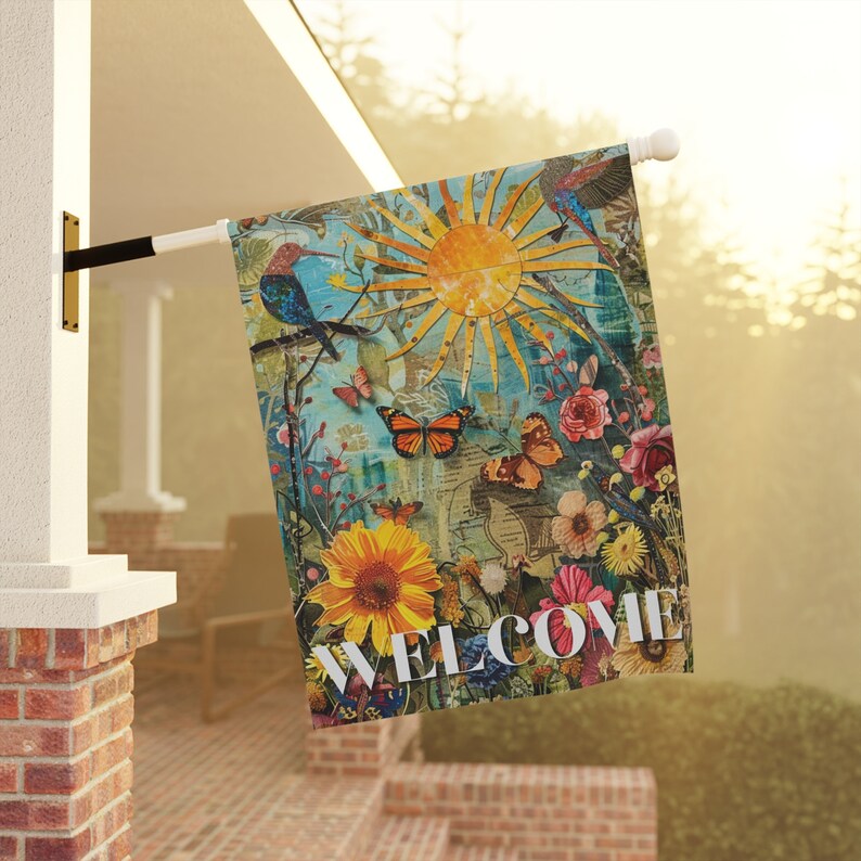 Sunny Welcome Garden & House Banner - Etsy