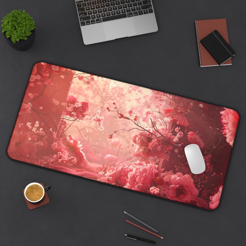 Aesthetic Desk Mat, Floral Collage, Desk Mat, Cute Desk Mat, Keyboard ...