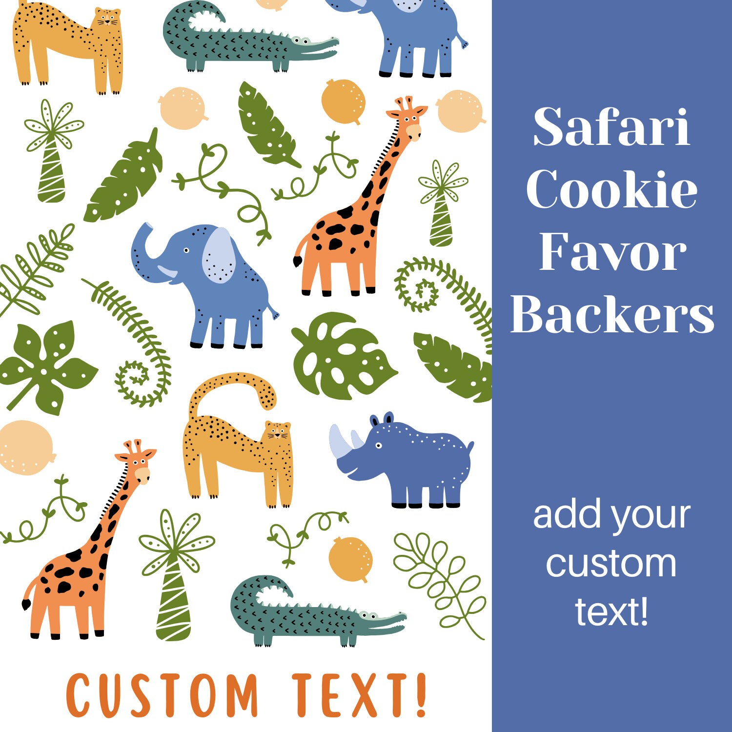 Custom Party Favor Cookie Backer for Birthday Party Baby Shower Favor ...