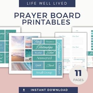 Prayer Board Kit | Printable Prayer Cards, Christian Wall Art, Prayer ...