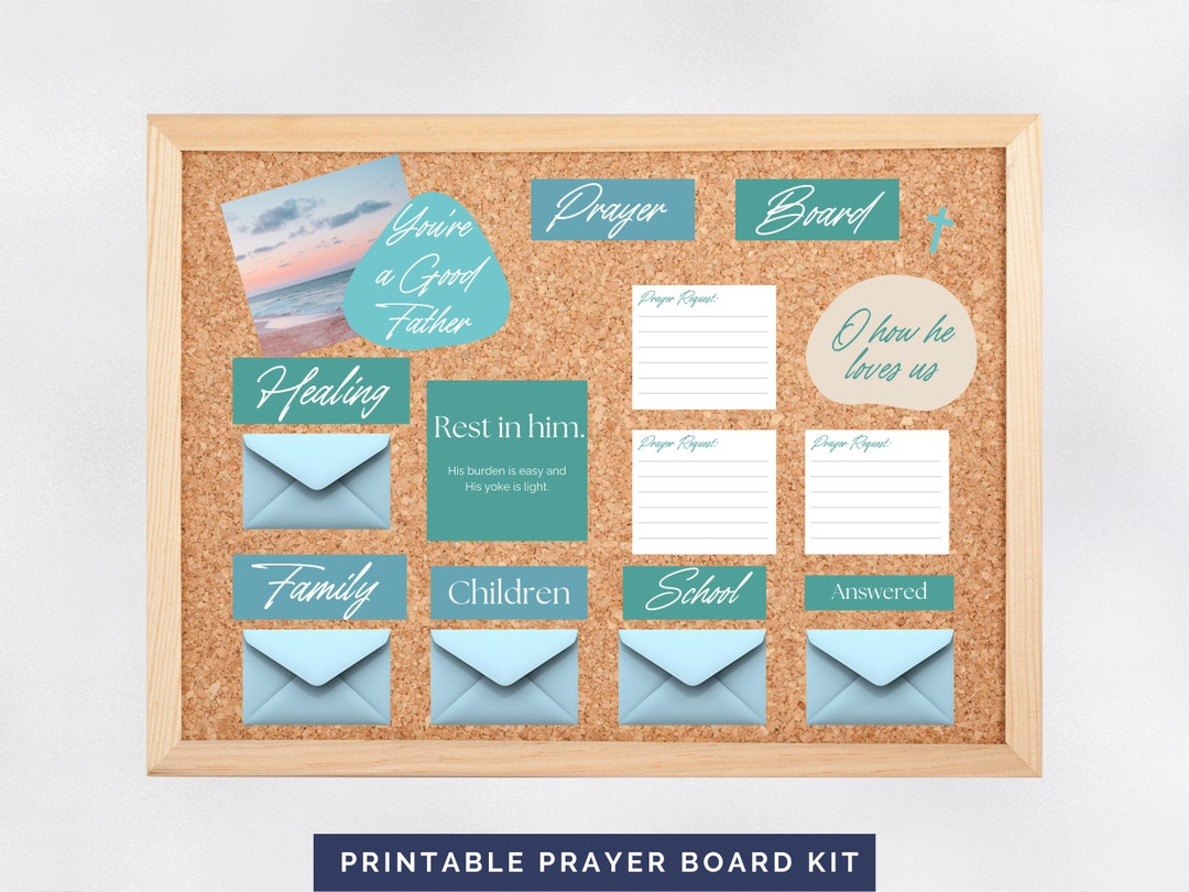 Prayer Board Kit | Printable Prayer Cards, Christian Wall Art, Prayer ...