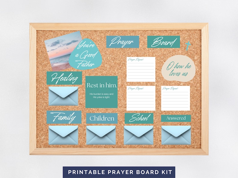 Prayer Board Kit | Printable Prayer Cards, Christian Wall Art, Prayer ...