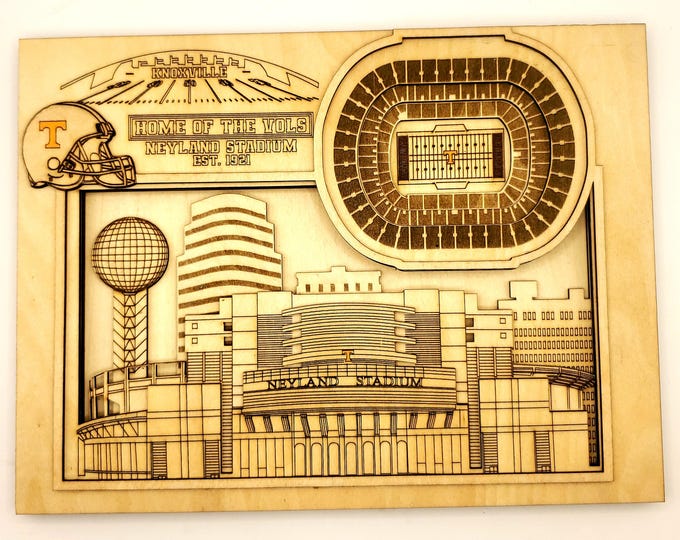 Neyland Stadium 3D Laser Engraved Wall Hanging. UT Vols. Tennessee ...
