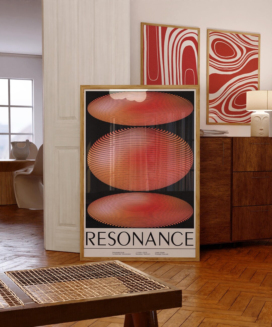 Resonance Poster Retro Abstract Art Print Modern Gradient Wall Art ...