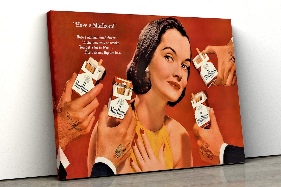 Retro Cigarette Poster, Vintage Cigarette Advertisement, Canvas ...