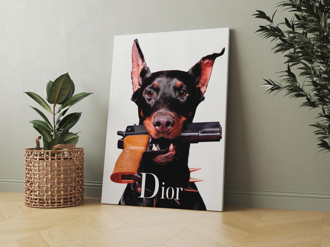 Doberman Gun Poster Hypebeast Luxury Fashion Poster Fashion Minimalist ...
