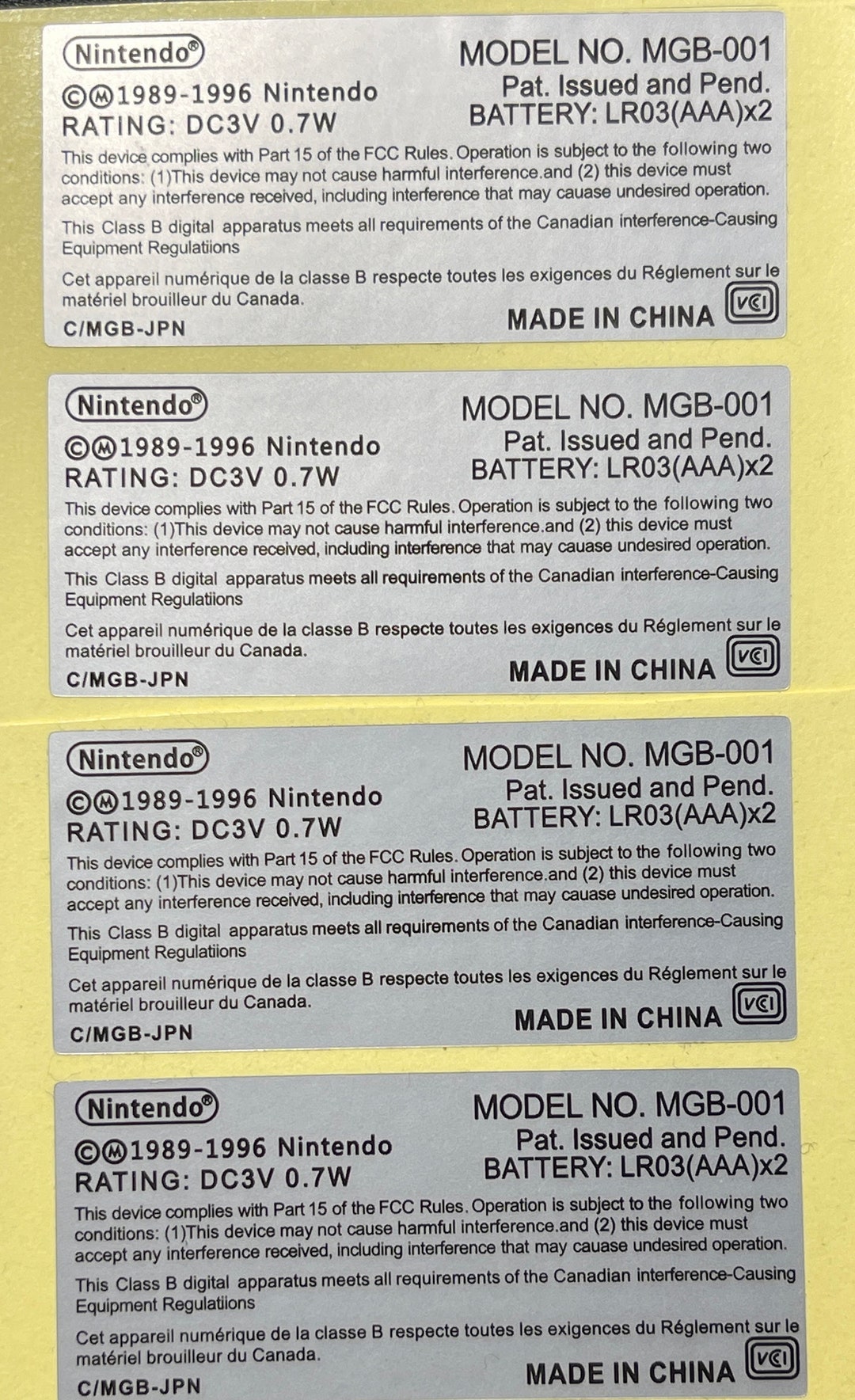 OEM Rear Replacement Labels/stickers-super High Quality Gameboy Pocket ...