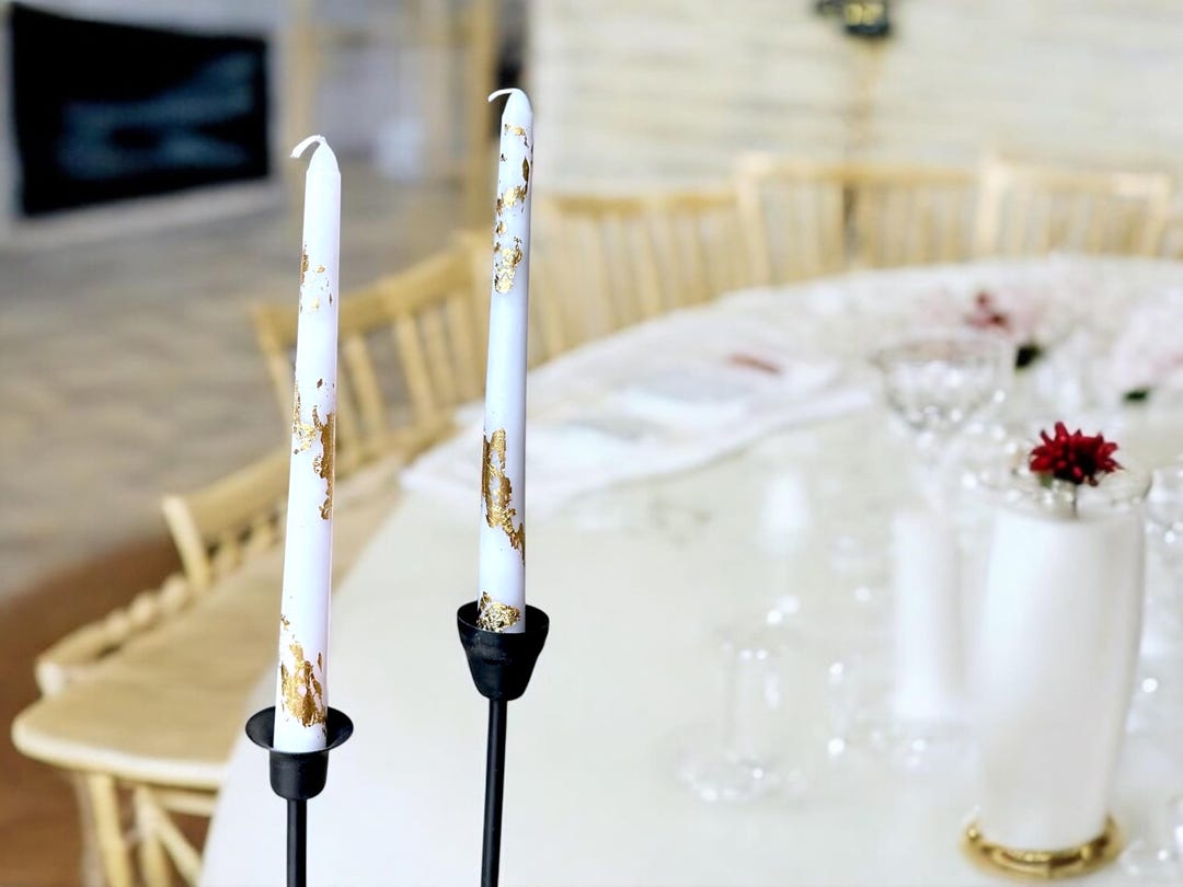 Taper Candle Wedding Decor Set of 2 - Handmade Luxury Candle Set for ...