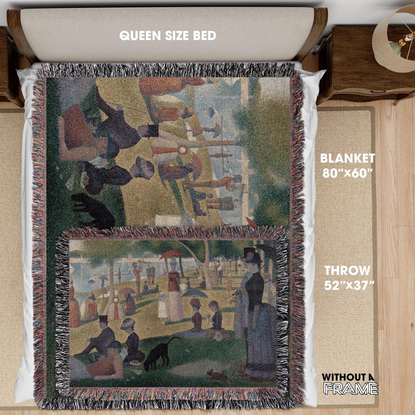 Seurat's Sunday Afternoon Woven Blanket, Decorative Throw Blanket for ...