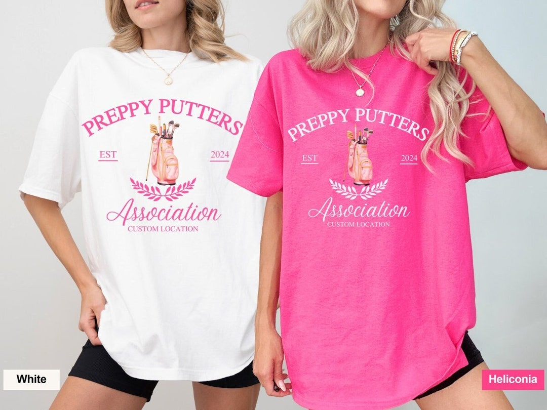 Custom Location Preppy Golf Club Shirt, Golf Trip Watercolor Design ...