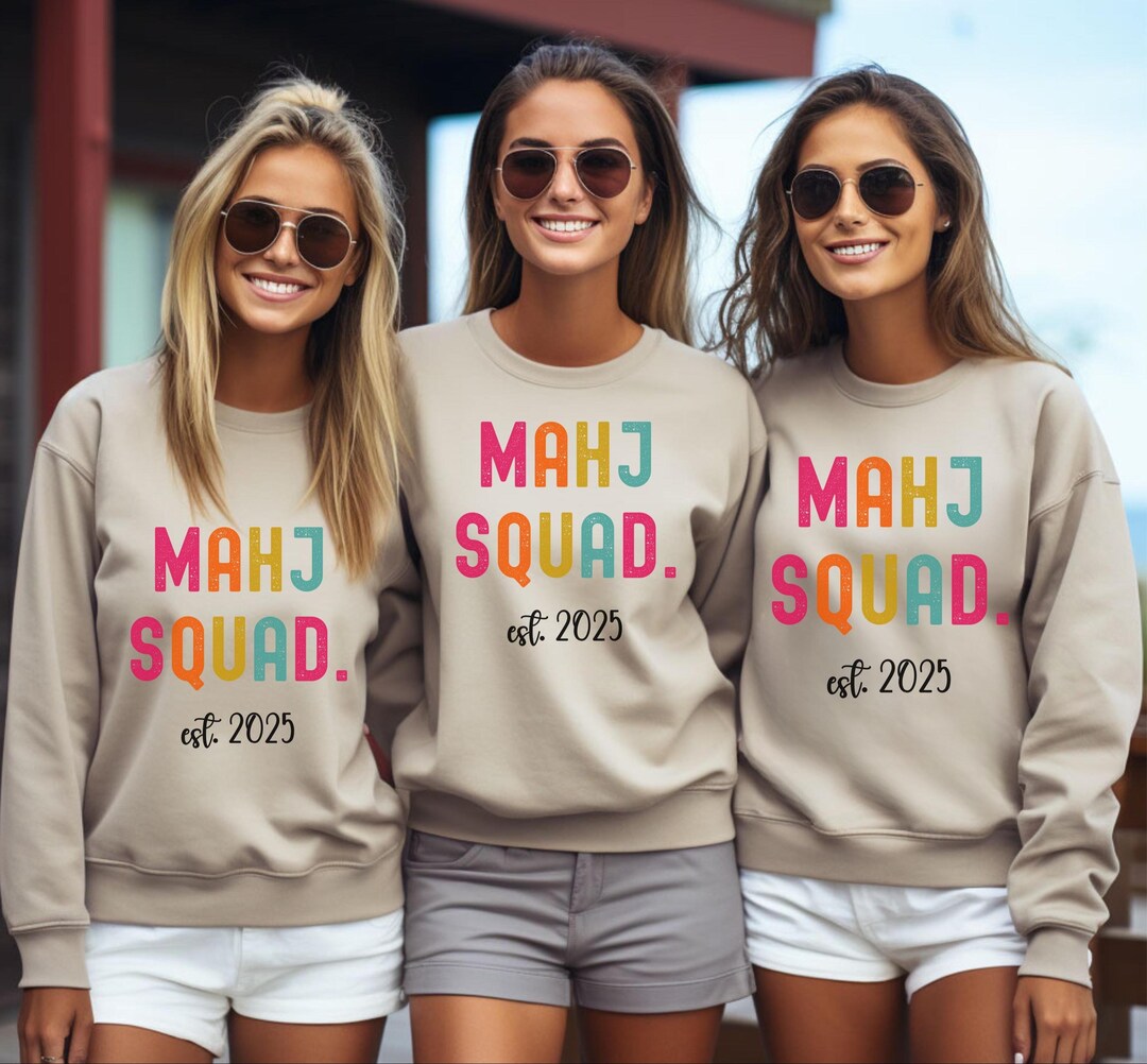 Mahj Squad Sweatshirt With Custom Year, Mahjong Group Shirt, American ...