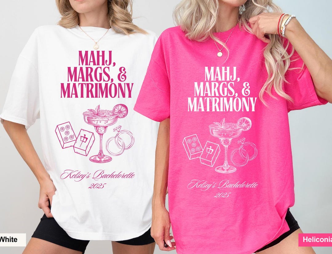 Personalized Mahjong and Margaritas Bachelorette Party Shirt, Girls ...