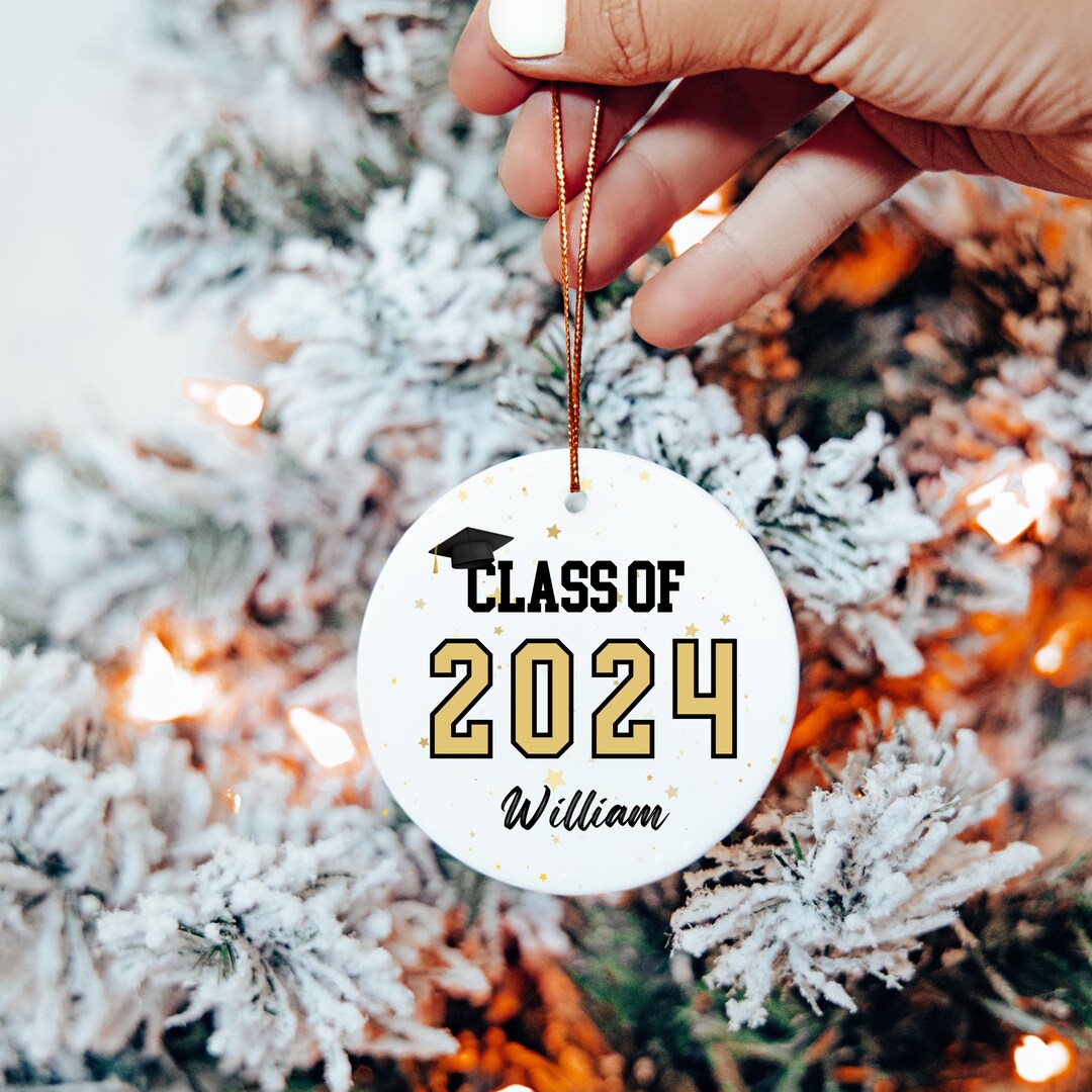 Personalized Class of 2024 Senior Ornament, Graduation Cap Ornament ...