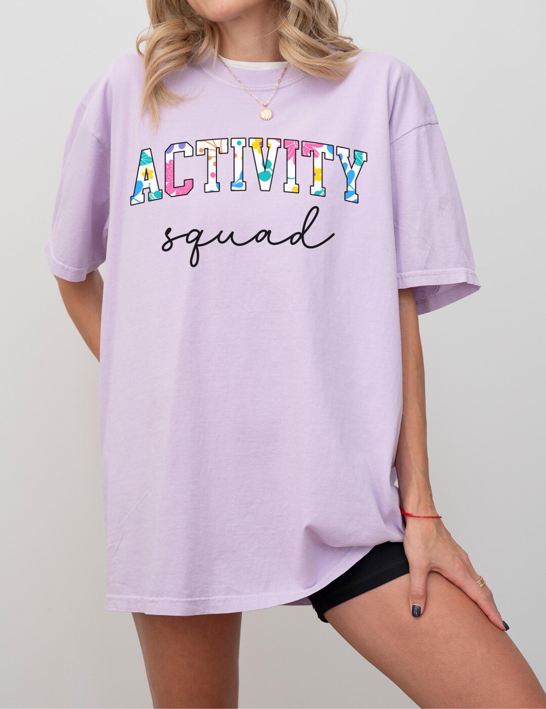 Comfort Colors® Floral Activity Squad Shirt, Activity Assistant Shirt ...