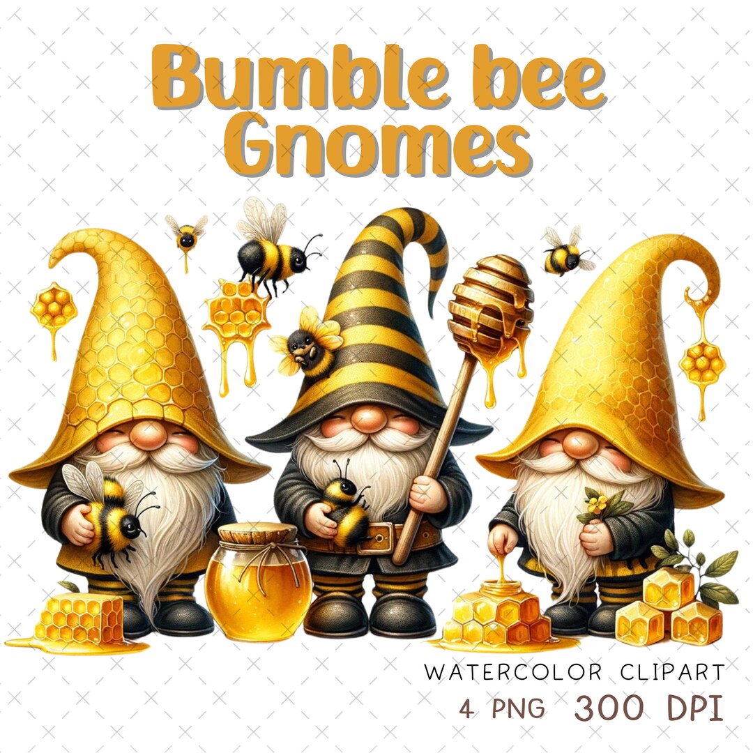 Bumble Bee Gnomes Png Honey Bee Gnomes Sublimation Gnomes Clipart for ...