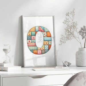 Patchwork Alphabet A-Z Clip Art Watercolor Alphabet Image Files Fabric ...