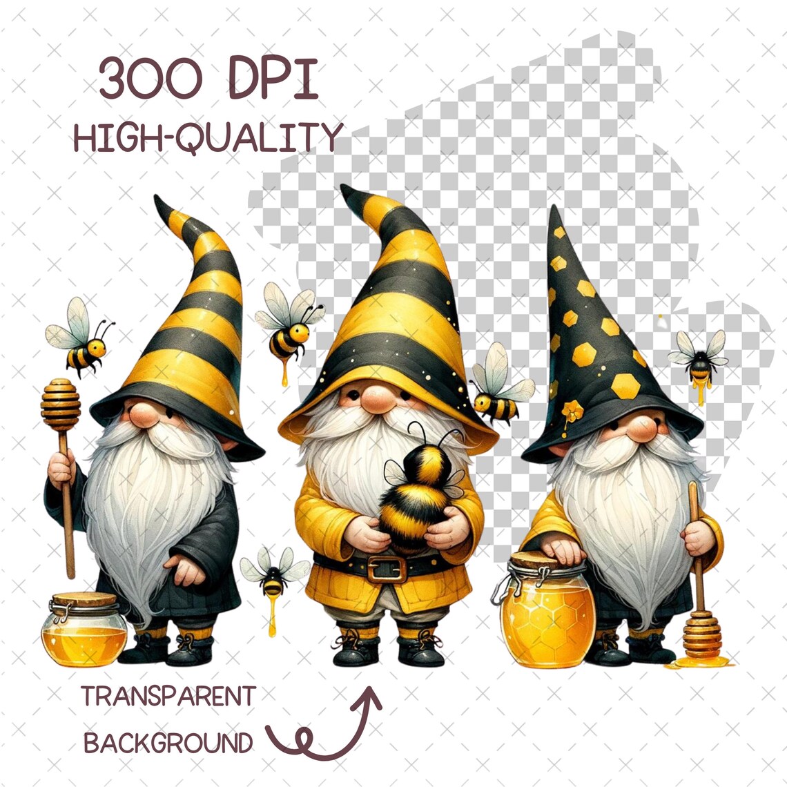 Bumble Bee Gnomes Png Honey Bee Gnomes Sublimation Gnomes Clipart for ...
