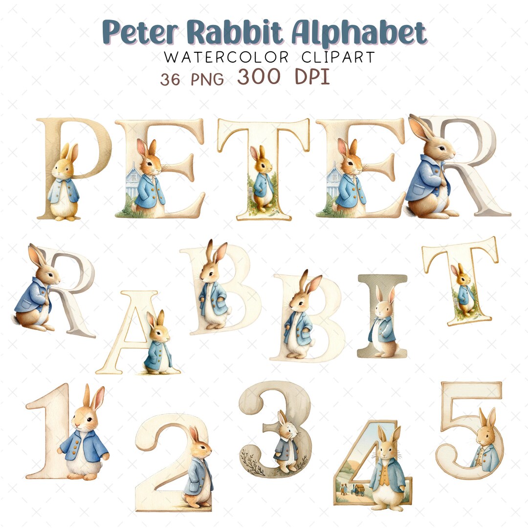 Peter Rabbit Alpabet Png Peter Rabbit Clipart Cute Bunny Letter Image ...