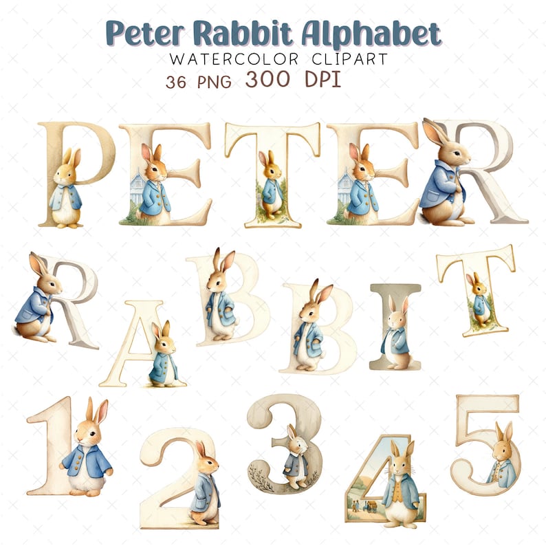 Peter Rabbit Alpabet Png Peter Rabbit Clipart Cute Bunny Letter Image ...