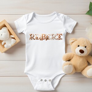 Natural Teddy Bear Alphabet Clipart Letter and Number Png Watercolor ...