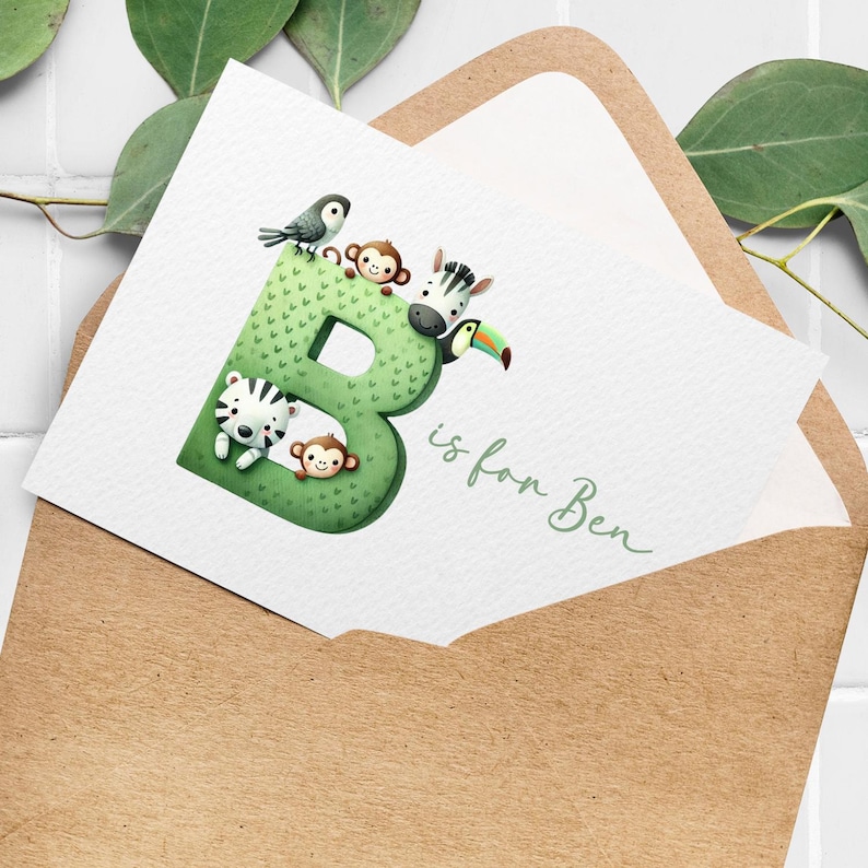 Safari Alphabet A-Z Clip Art Watercolor Alphabet Image File Animal ...