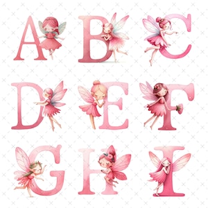 Fairy Alphabet Clipart: Watercolor PNG Set (digital Download) - Etsy