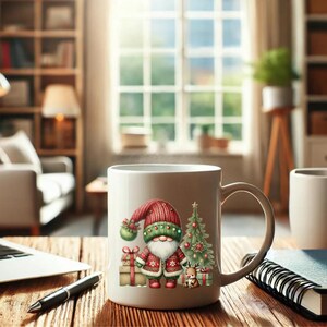 Christmas Gnome Watercolor Clipart Xmas Gnome Images Flie Santa Gnome ...