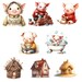 Three Little Pigs Watercolor Clipart: Fairy Tale PNG (digital Download ...
