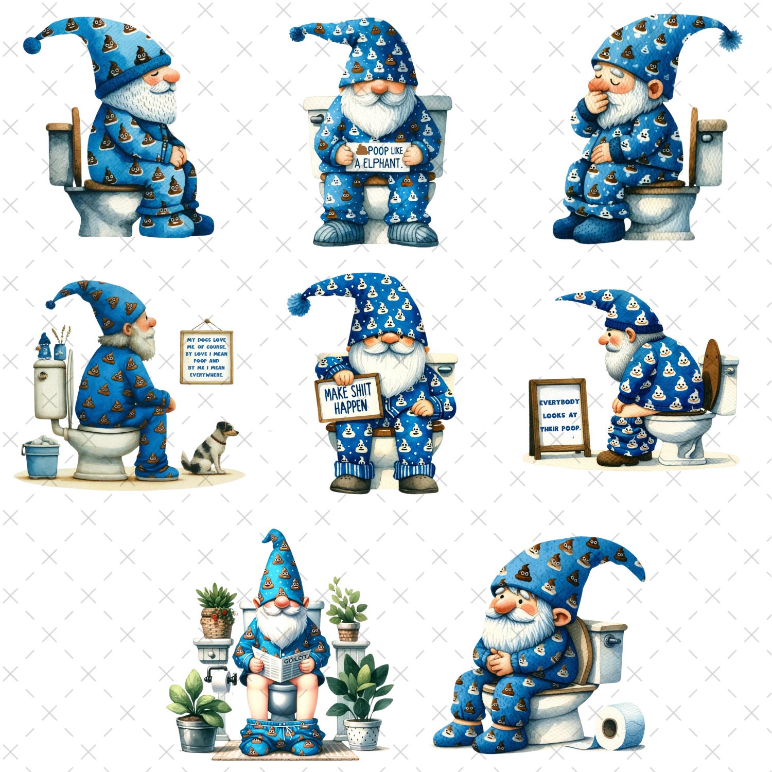 Toilet Gnome Clipart Poopy Gnome Png Gnome on Toilet Clipart Silly ...
