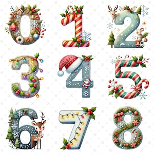 Christmas Alphabet Clipart Holiday PNG Christmas Season Image Files ...