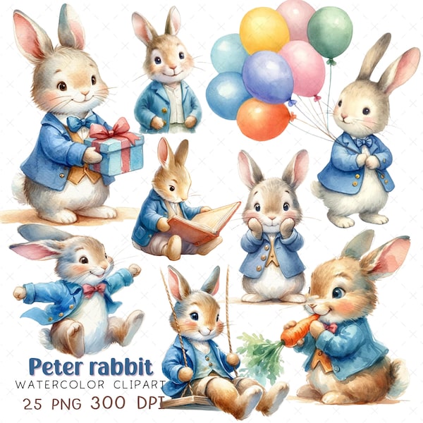 Peter Rabbit Clipart - Etsy