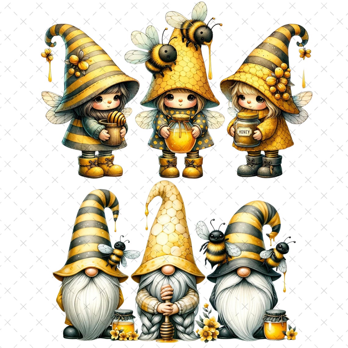 Bumble Bee Gnomes Png Honey Bee Gnomes Sublimation Gnomes Clipart for ...