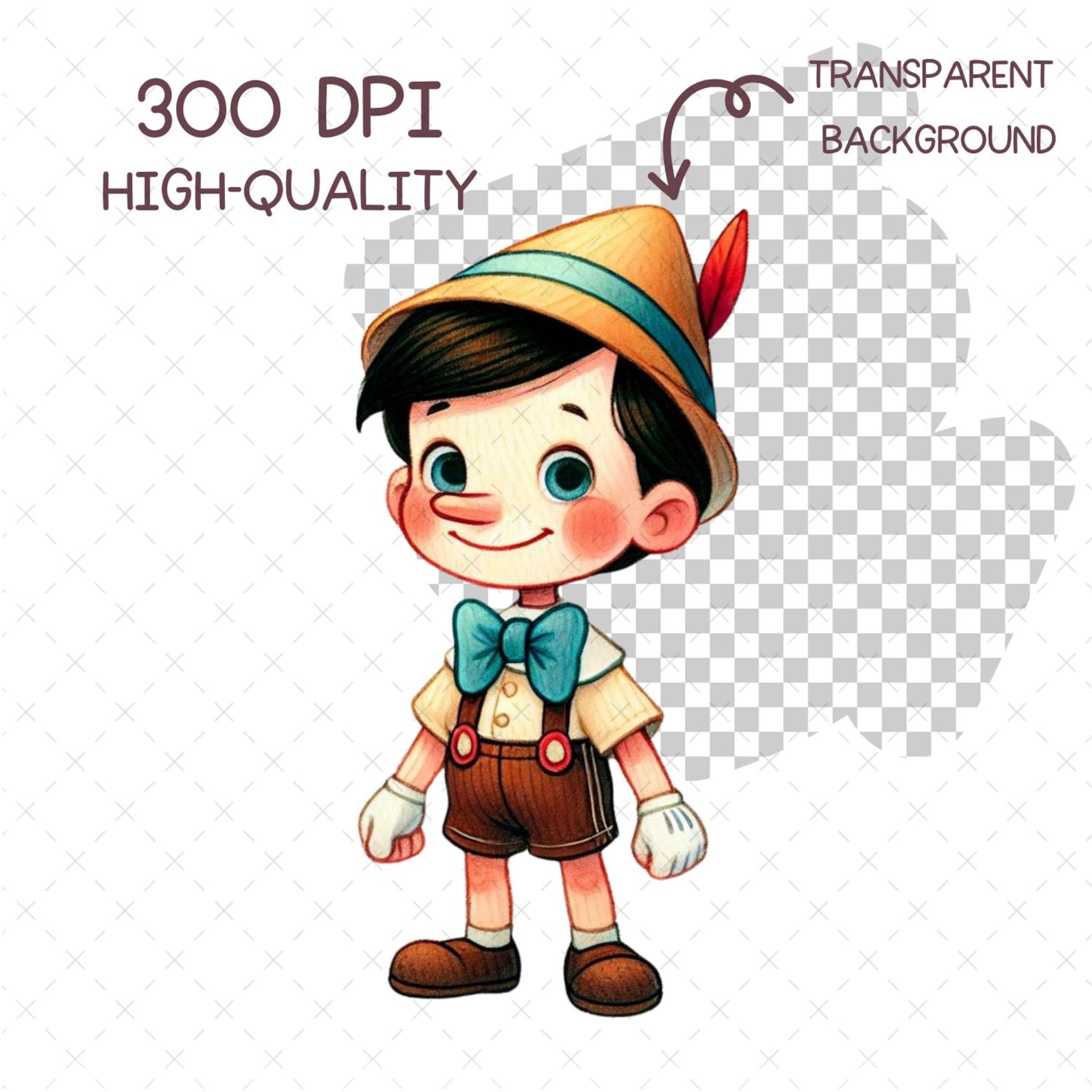 Pinocchio Clipart Pinocchio Print Pinocchio Watercolor PNG Pinocchio ...