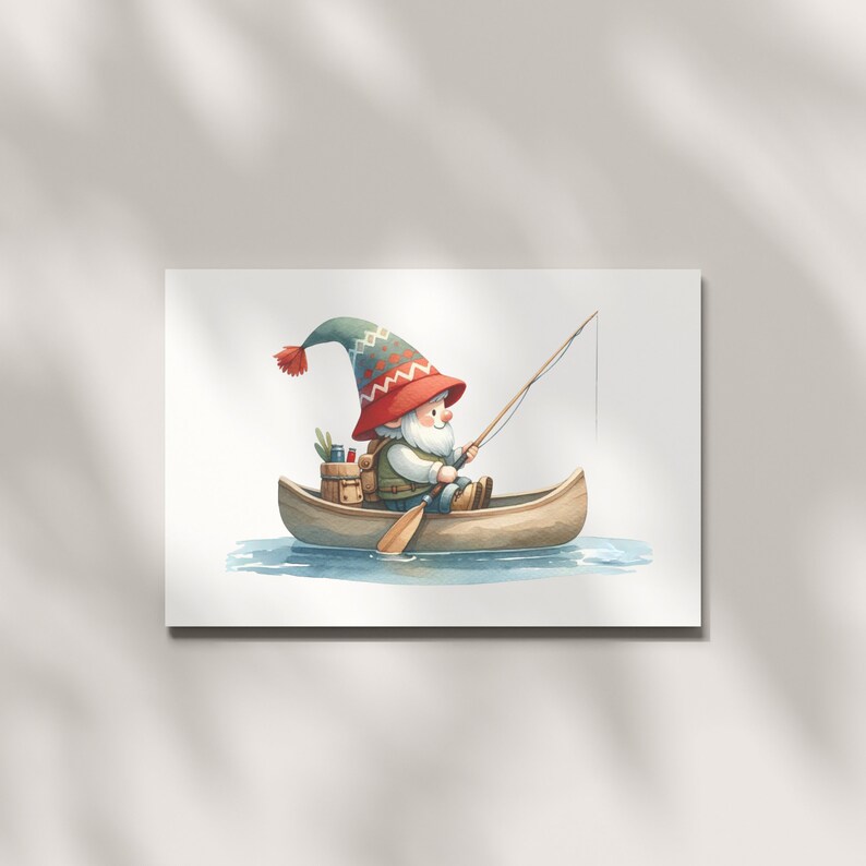 Camping Gnome Clipart: Watercolor Hiking Gnomes (25 PNG) - Etsy