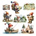 Camping Gnome Clipart: Watercolor Hiking Gnomes (25 PNG) - Etsy